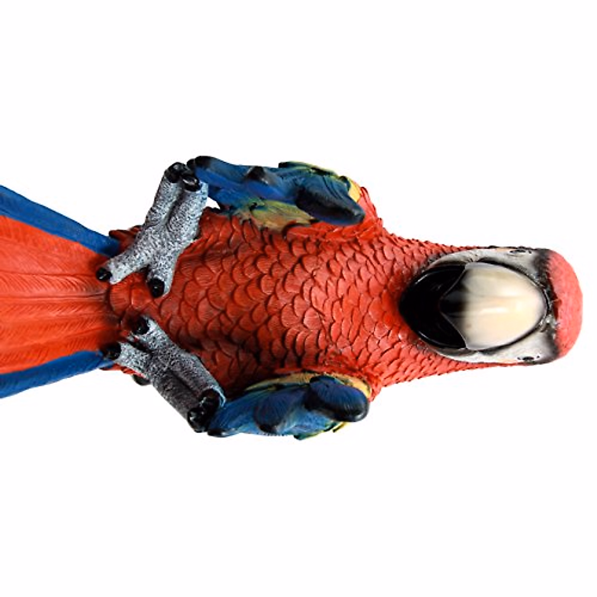 Ebros Gift Tropical Rio Rainforest Red Scarlet Macaw Parrot Wine Bottle Holder Caddy Figurine 10.25" Long Kitchen Dining Party Hosting Decor Statue of South American Evergreen Forest Birds