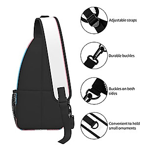 Transgender Flag Sling Backpack Crossbody Chest Bag Daypack for Hiking Travel