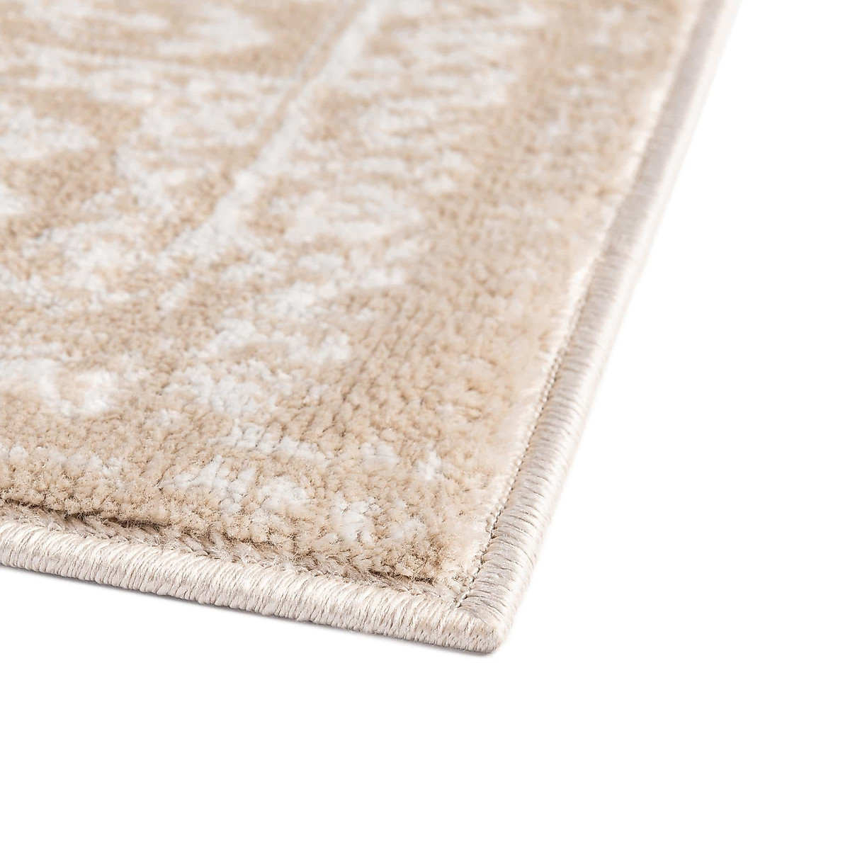 Rugs.com Oxford Collection Rug – 2' 7 x 12' Runner Beige Low Rug Perfect for Hallways, Entryways