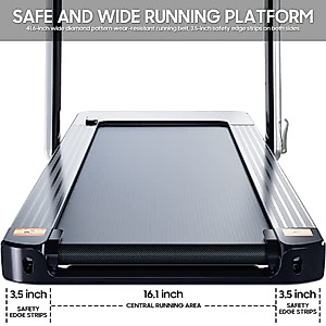 UMAY Foldable Portable Treadmill for Home Office, 7.5 MPH Running & Walking Treadmill 300 lb Capacity with Bluetooth Speaker & APP Control