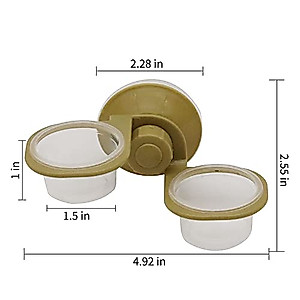 2 Pack Reptile Feeder Gecko Lizard Feeding Cup with Suction Cup, Reptile Food Water Feeder Dish with 6 pcs Cups for Geckos,Chameleon Lizard (Double)