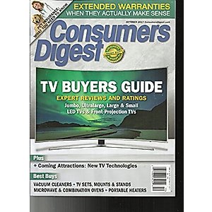 CONSUMERS DIGEST MAGAZINE, TV BUYERS GUIDE OCTOBER, 2017
