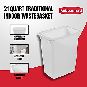 21 Quart Wastebasket in White