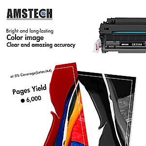 55A CE255A Toner Cartridge Black Replacement for HP 55A CE255A Works for HP Enterprise 525 P3015 P3015d P3015dn P3015x P3016 P3011 M525 M521 Series Printer (1-Pack)