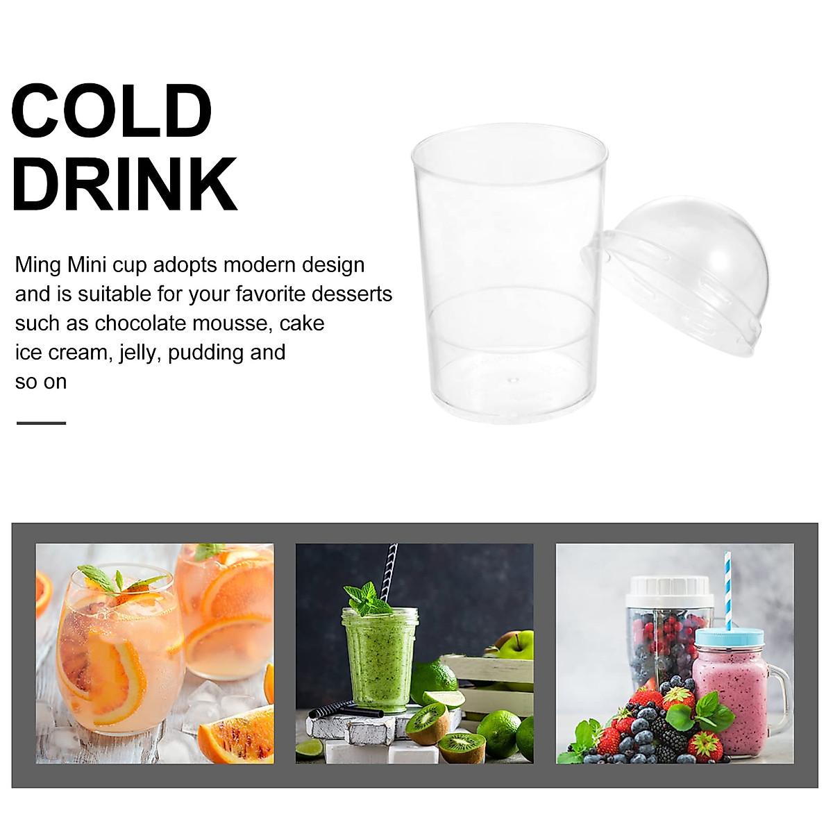 Hemoton Clear Dessert Cups 20pcs Disposable Dessert Cups Plastic Small Appetizer Cups Clear Cupcake Cups Sundae Cups DIY Tasting Shot Glasses with Lids for Snacks Mousse Parfaits Puddings