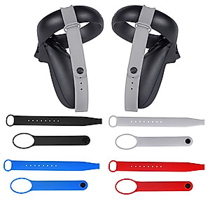 HIJIAO Design silicone Knuckle Strap for Oculus Quest/Oculus Rift S Touch Controller Grip Accessories (1 Pair) (gray)