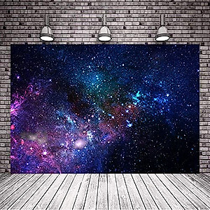 BUTFOBCA 7x5ft Outer Space Backdrop, Starry Galaxy Photo Backdrop, Planet Theme Background for Boy Girl Birthday Party Photography Decorations Banner, Photo Booth Studio Supplies Props(Vinyl)