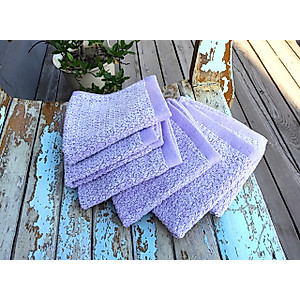 Everplush Diamond Jacquard Washcloth 6 Piece in Lavender