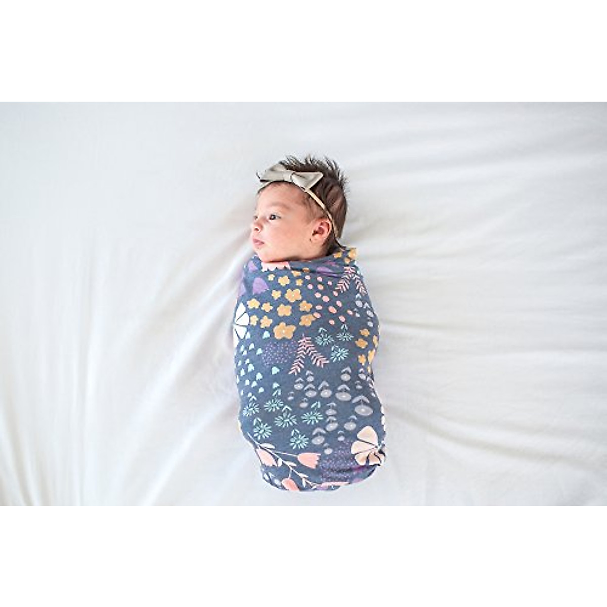 Large Premium Knit Baby Swaddle Receiving Blanket "Meadow" by Copper Pearl