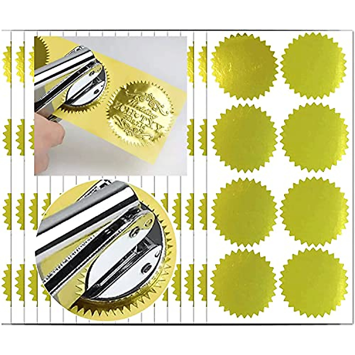 Christmas Gold Embossed Stickers Envelope Seals for Wedding Invitations 1 3/4" - Christmas Metallic Foil Package Envelope Certificate Wafer Seals for Party Favors, Packages, Greeting Cards 200 Pcs