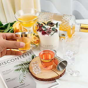 WELLIFE 200 PACK Plastic Clear and Gold Shot Glasses, 2OZ Disposable Shot Glasses, Small Hard Plastic Tumblers, Gold Tasting Sampling Cups, Mini Container Perfect for Whiskey for Party