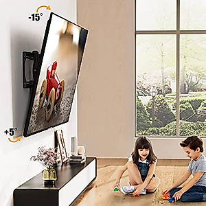 Perlegear Tilting TV Wall Mount for 40-90 Inch Flat Curved Screen TVs up to 150 lbs, Low Profile TV Mount Saving Space Max VESA 800x400mm, Universal Tilt TV Mount Fits 16" 18" 24" Wood Studs, PGXT2