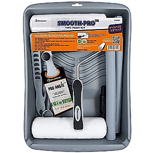 ROLLINGDOG Paint Roller Set - 9 Inch Paint Roller with Extension Pole,Wall Paint Kit Extendable Paint Brush with Tray Kit