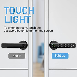 Fingerprint Door Lock Touchscreen Biometric Door Lock Keyless Entry Front Door Knob with 50 Fingerprints, 100 Codes,Keypad Suitable for Home,Hotel,Office,Indoor Door Black…