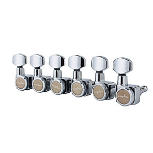 Guyker 6 In-line Guitar Locking Tuners – 1:18 Locking Tuning Key Pegs Tuners – Chrome