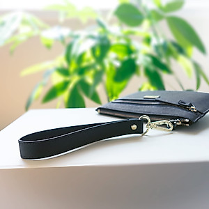 We Accessorize Replacement Leather Wristlet Strap (Black), X-Small