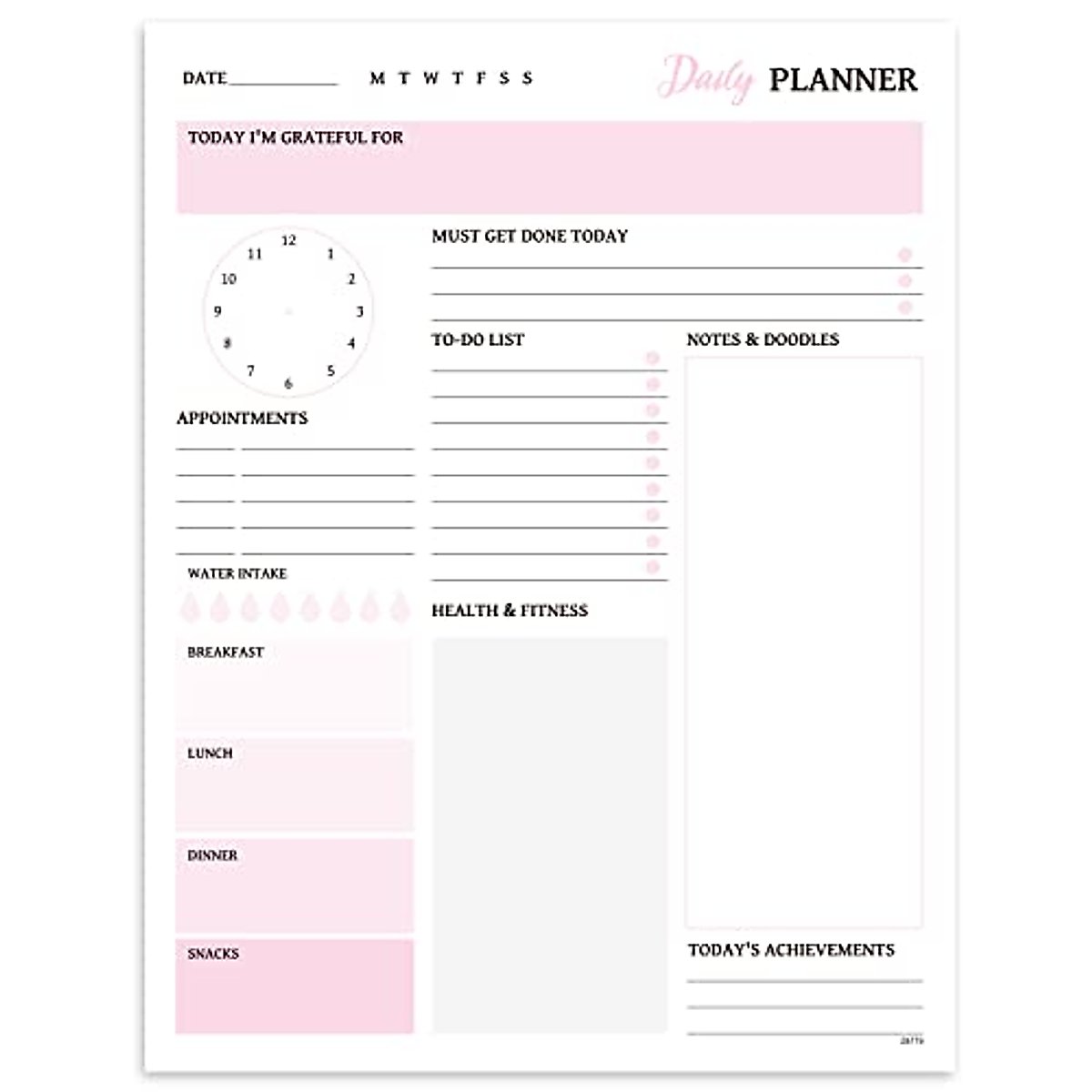 To Do List Notepad - Daily Planner Notepad Undated 50 Sheets Tear Off, 8.5"x11", Includes Calendar, Organizer, Scheduler for Goals, Tasks, Ideas, Notes and To Do Lists