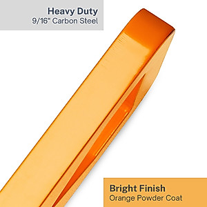 Wenses T-Post Puller Plate Tool with Short Chain, Heavy Duty Carbon Steel Plate with Orange Coating