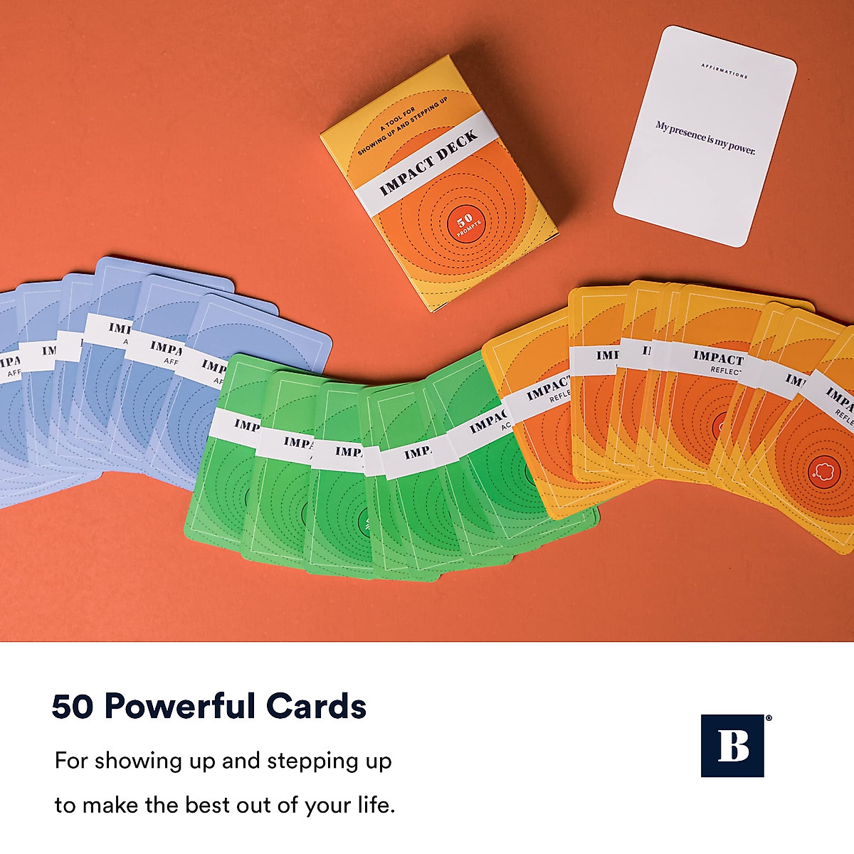 BestSelf Impact Deck - 20 Reflection & 20 Action Cards to Grow in Courage Over Comfort with 10 Affirmation Cards for Motivation