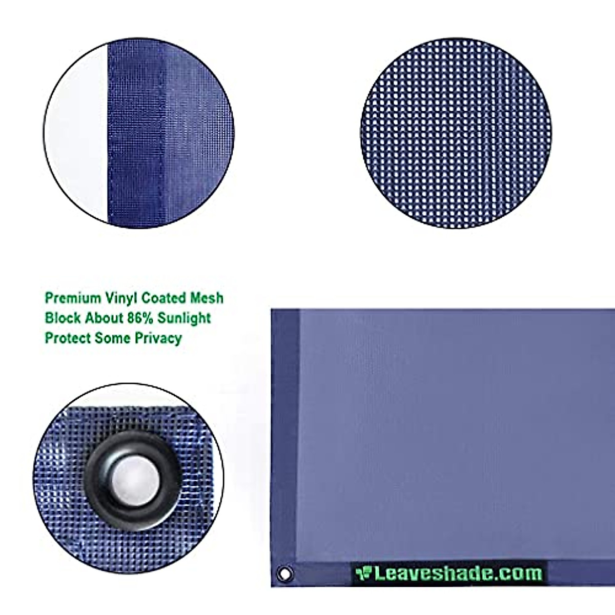 leaveshade RV Awning Side Sun Shade Screen (9'X7' Navy Blue Mesh) Camper Sunshade Complete Kits Motorhome Trailer UV Blocker - 3 Years Lasting