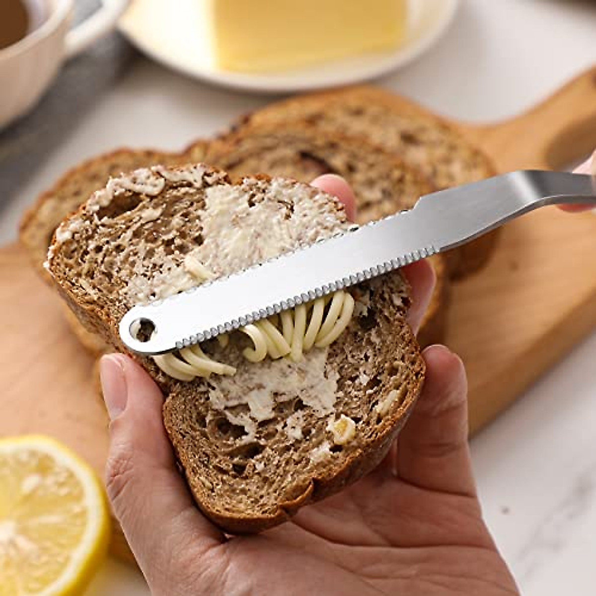 NETANY Butter Spreader Knife, 18/8 Stainless Steel Knives Curler, 3 in 1 Kitchen Gadgets, Multi-Function Butter Spreader and Grater