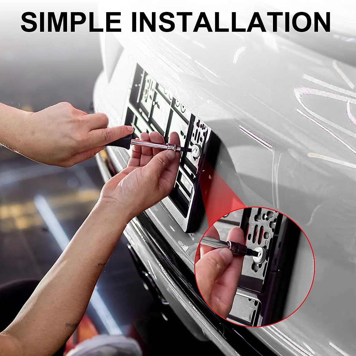 LivTee Rustproof License Plate Screws for Securing License Plates Frames and Covers on Cars and Trucks, 4 Sets Premium Stainless Steel Self Tapping Mounting Bolts, Silver