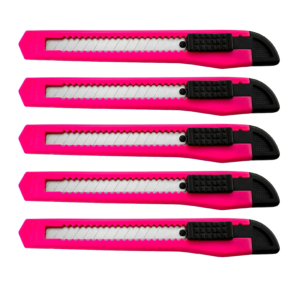 5x Bulk Small Neon Pink Utility Knife Box Cutters Snap Off Blade 9MM Blade