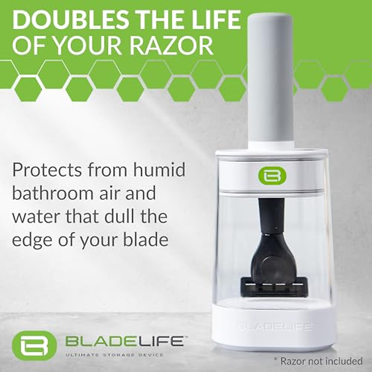 V1 for Men’s Razors Only: Razor Holder and Stand - Doubles the Life of your Blade - Deluxe Razor Case Keeps Blades Sharper for Longer