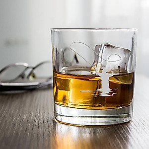 Fly Fisherman Round Rocks Glass - Fisherman Gift, Fly Fishing Gift, Fishing Glass, Grandpa Gift, Grandpa Glass, Dad Gift, Dad Glass