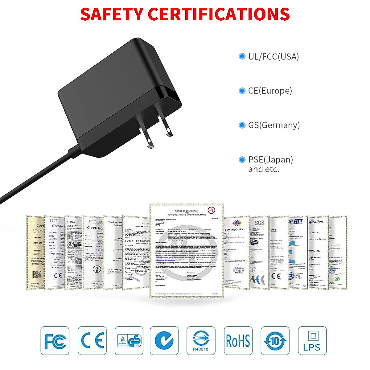 MEROM 6V 2A 12W Universal Adapter Power Supply AC 110V to DC 6V Power Driver for Bluetooth Speaker, Digital Blood Pressure Monitor Converter Inverter, Charger with 8 DC Plugs Power Cord