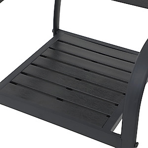 i-VTIES Patio Dining Chairs Set of 2,Outdoor Stackable Dining Chairs with Backrest & Armrest,Aluminum Frame Patio Furniture Chairs for Garden,Backyard,Lawn & Deck,Black