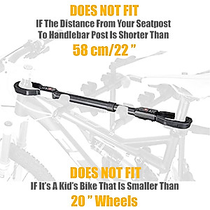 Venzo Bike Top Tube Cross-bar Frame Adjustable Adapter for Bike Car Rack or Home Storage Stand - Great for Y-Frame Kids Ladies Dual Suspension Cruiser MTB Road Bicycles - Capacity 18kg/39.7Lbs (1)