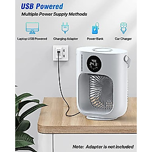 Portable Air Conditioners Fan, Skarif 900ml Evaporative Mini Air Conditioner with 7 Colors Light,3 Speeds Personal Air Conditioner,Personal Air Cooler with Humidifier for Room Bedroom Office (White)