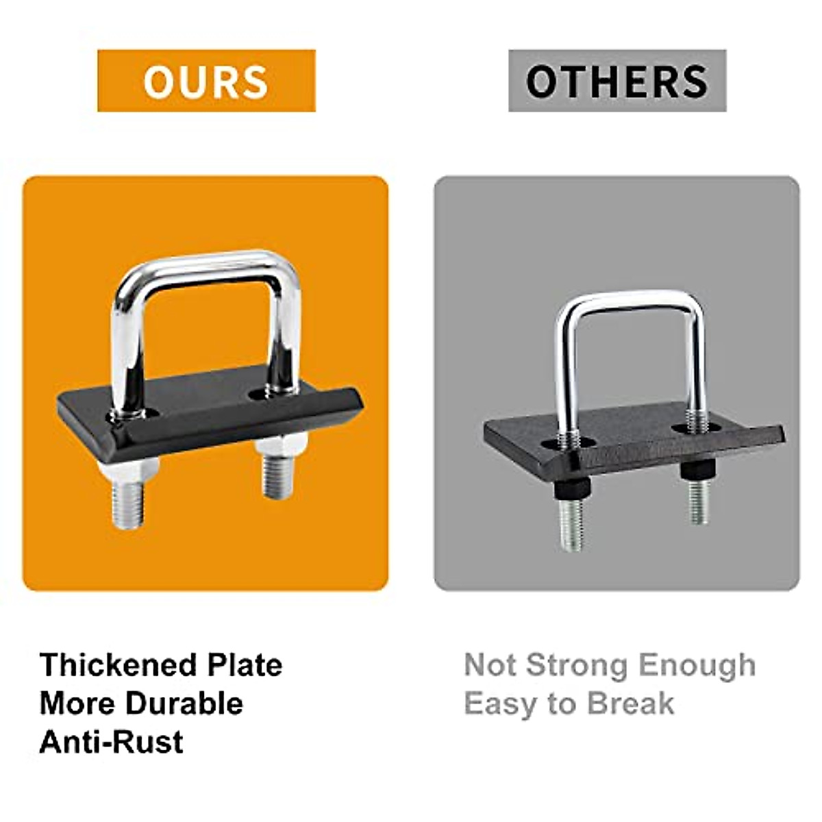 Hitch Lock Set Keyed Alike, 5/8" Dia Locking Hitch Pin Fits Class III, IV, V Receivers, Anti-Rattle Hitch Tightener for 1.25" and 2" Hitches, 1/4" Dia Trailer Coupler Lock for Tow Boat RV Truck