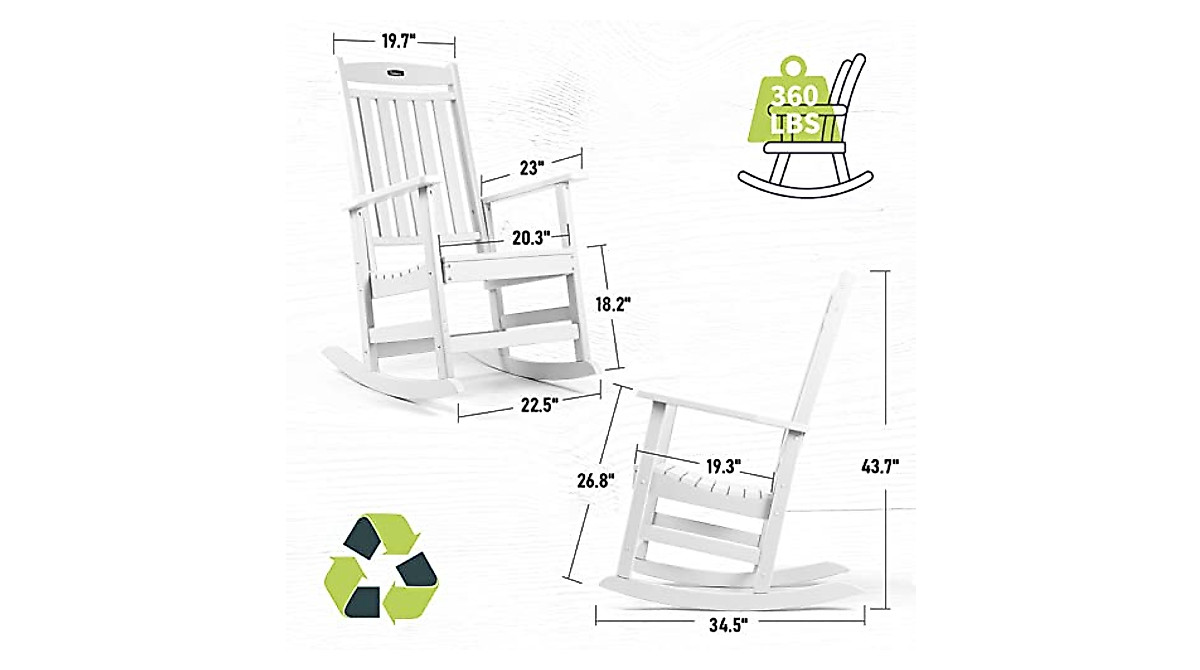Comfortable Patio Rocking Chairs Set of 4 - FUNBERRY