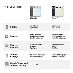 Google Pixel 7a - Unlocked Android Cell Phone - Smartphone with Wide Angle Lens and 24-Hour Battery - 128 GB -  Sea