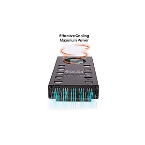 Premium Design USB 2.0 Hub - Multi-Safety Protection 10-Port Powered USB Hub 2.0 with AC Adapter - USB Splitter with Cooling Fan and Mounting Brackets - Aluminum Charging Hub for Multiple Devices