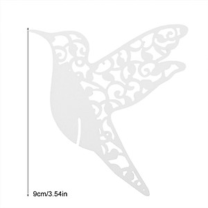 Generic Wedding Name Cards, 50pcs Little bird Shape Wedding Hollow Name Place Cards Guest Cards for Wine Glass Table Name Place Cards for Grand Party (White, Red,) (White), Genericvr9504ebny-01