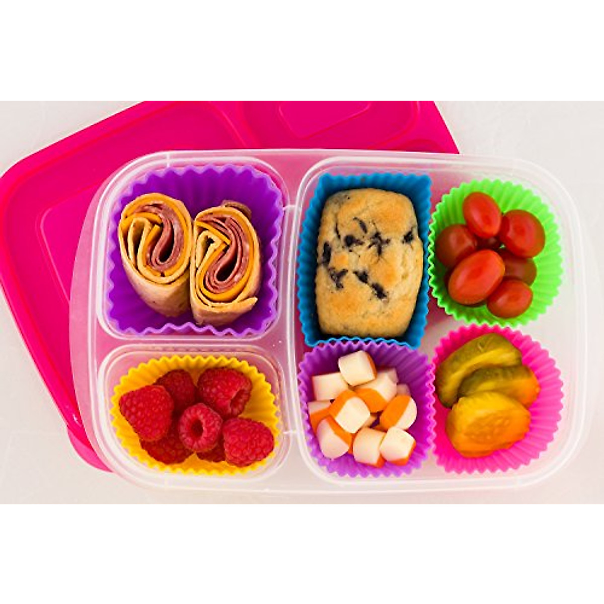 Rectangle Silicone Molds Cupcake Baking Cups (12-Pack) – Premium 100% Pure Platinum Silicone Makes These Sturdy but Flexible Cupcake Liners Easy to Use, Release, and Clean – By Pantry Elements