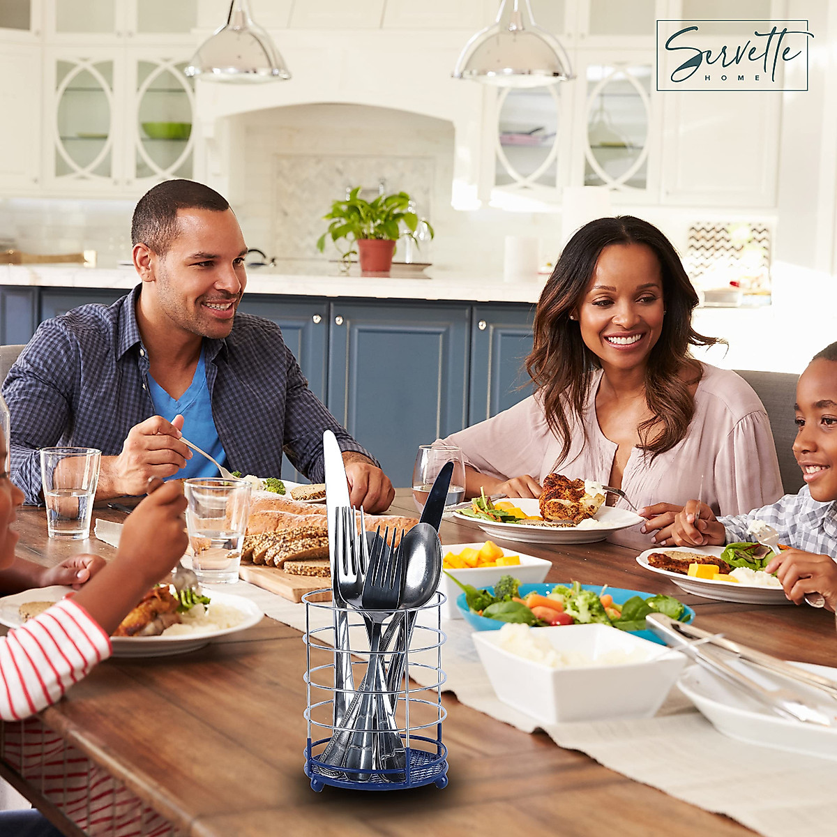 Nonslip Wire Cutlery Holder - Red