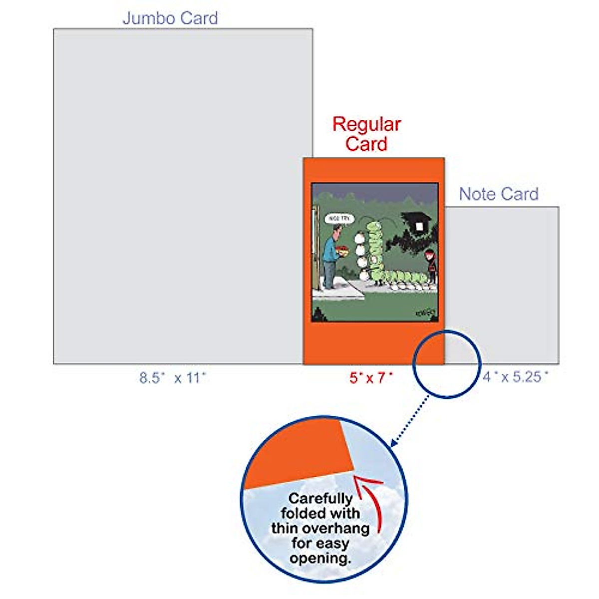 NobleWorks - Happy Halloween Card Funny - Fun Cartoon Humor, Spooky Greeting Notecard with Envelope - Caterpillar Trick C3394HWG