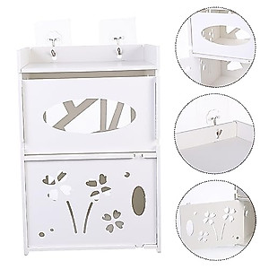 DOITOOL Tissue Box Rack Paper Towel Mount Wall Mounted Paper Towel Roll Holder Makeup Organizer Box Wall Mount Shelves Toilet Tissue Roll Holders Wall Mount Toilet Paper Roll Holder Desk