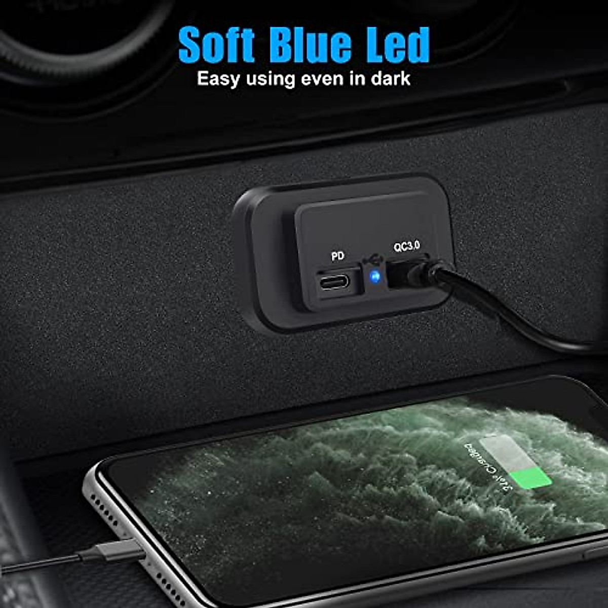 2PCS 12V USB Outlet, Dual Quick Charge 3.0 12V Socket USB Charger & PD Type-C (USB C), 12V 24V USB Charger Waterproof Power Socket Adapter Car Charger Adapter for RV Marine Motorcycle Truck Golf Cart