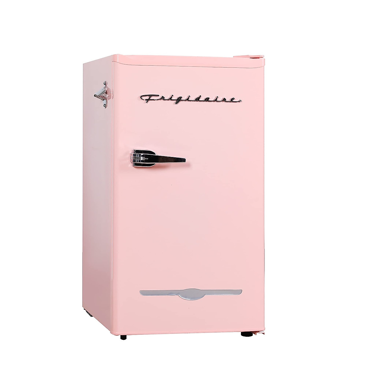 FRIGIDAIRE EFR376 Retro Bar Fridge Refrigerator with Side Bottle Opener, 3.2 cu. Ft, Pink/Coral & Nostalgia Retro Countertop Microwave Oven, 0.9 Cu. Ft. 800-Watts with LED Digital Display, Cu.Ft, Pink