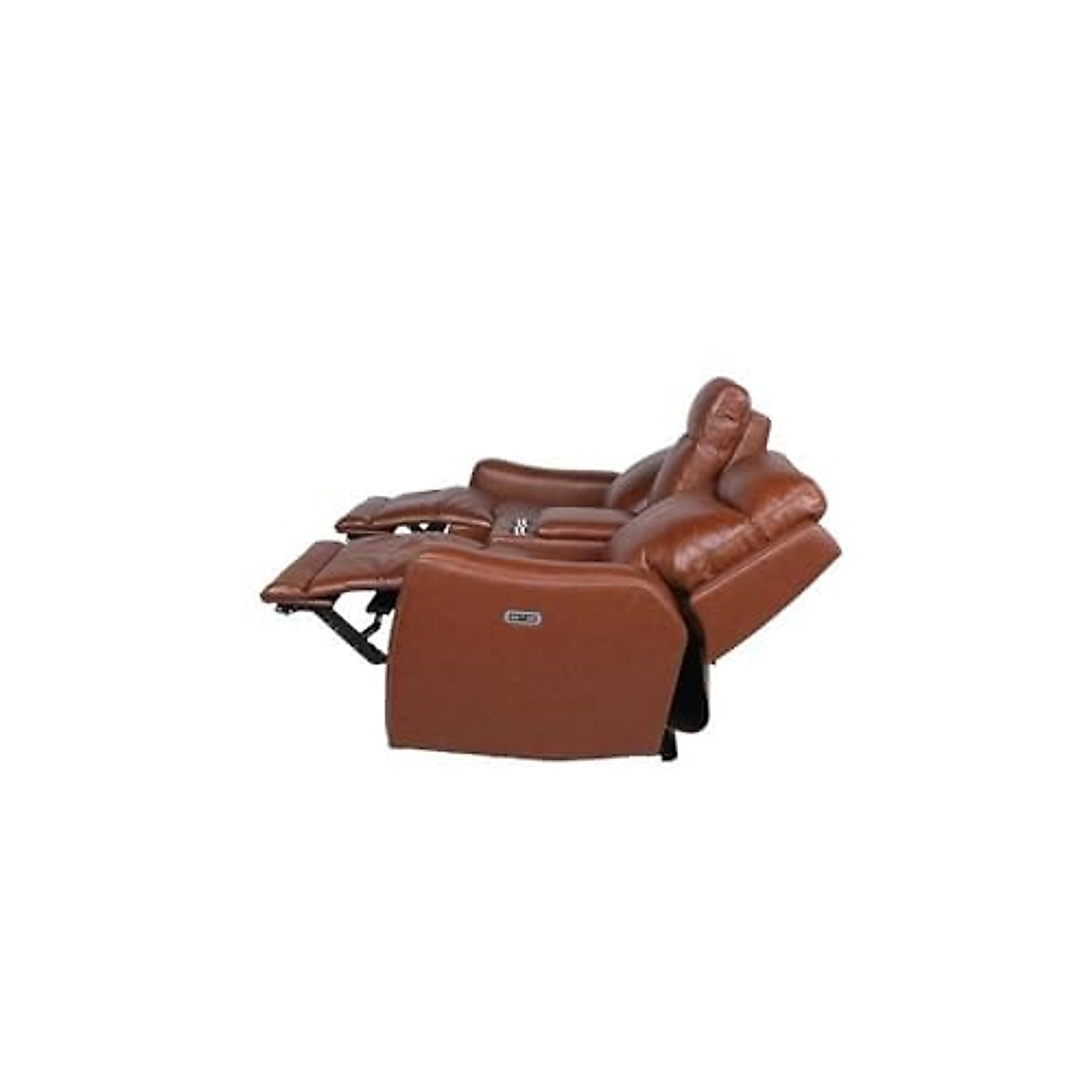 Steve Silver Natalia Power Reclining Loveseat-Top-Grain, Articulating Headrest, USB Charging, Coach Color Love Seats, 72.5" L x 39" W x 42" H, Caramel Leather