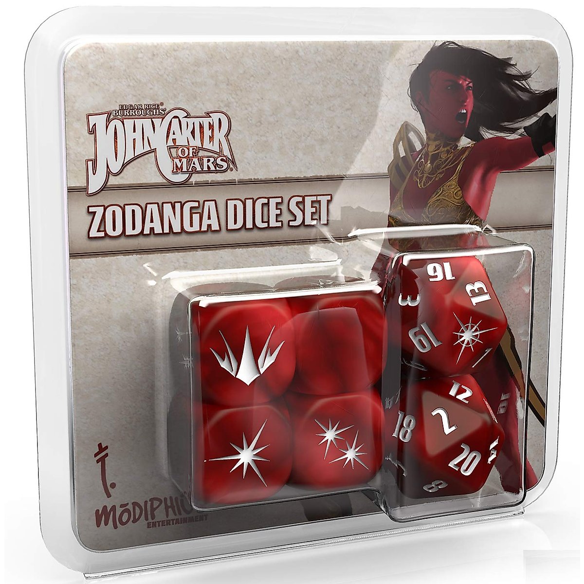 Modiphius John Carter of Mars: Zodanga Dice Set (Set of 6 Custom Dice)