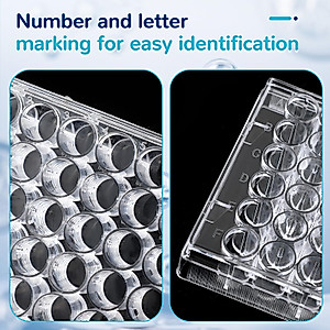 Tellegloww 1 Pack Disposable Sterile Flat Tissue Cell Culture Plates with Lid Tissue Culture Treated Plate for Lab Cell Culture, Clear (48 Well)