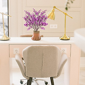 Uieke Artificial Flowers Babys Breath Flowers 4 Bundle Faux Artificial Gypsophila Bouquet Real Touch Fake Silk Flowers for Wedding Party DIY Home Garden Decor (Purple)