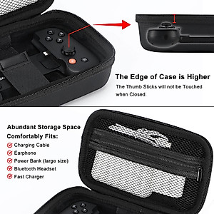 WEPIGEEK Case for Backbone One/PlayStation Edition Mobile Controller,Portable Travel All Protective,Hard Messenger Carrying Bag, Strong Strap,Soft Lining,with Pockets for Accessories Black