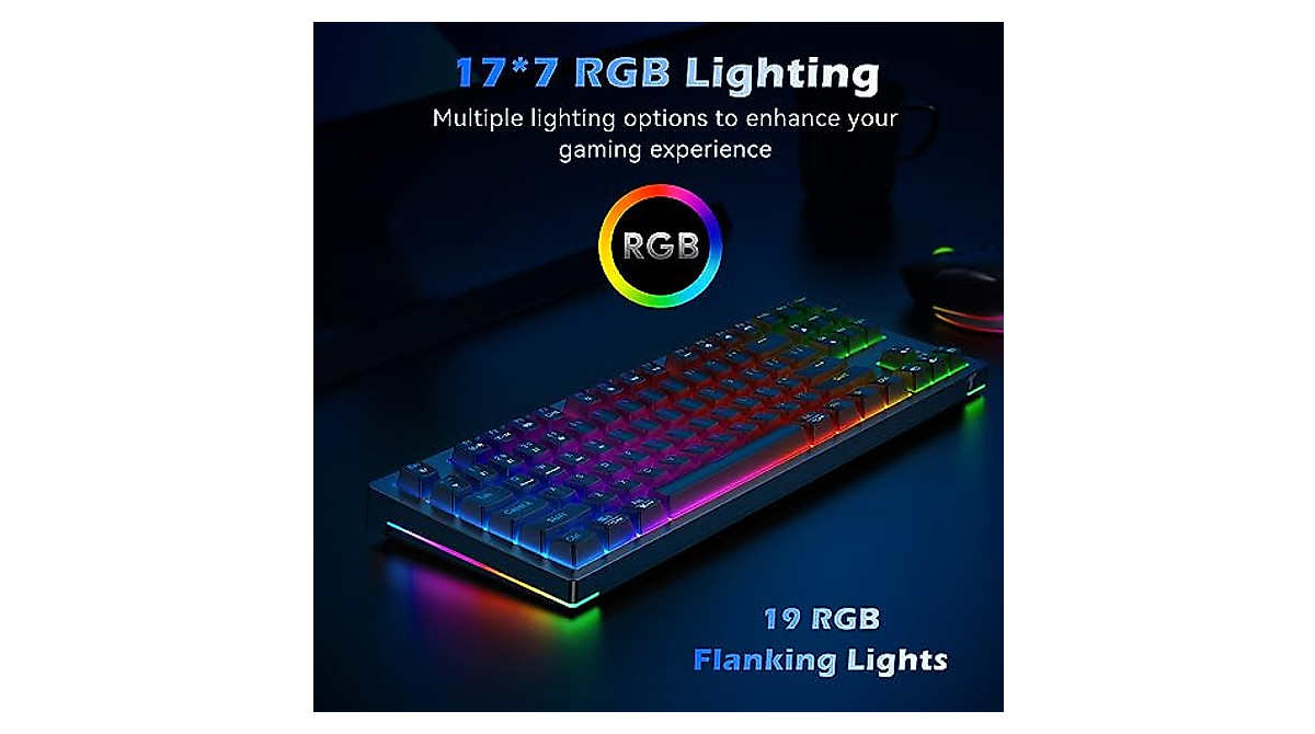 TECURS Wireless Gaming Keyboard - RGB TKL Mechanical Keyboard